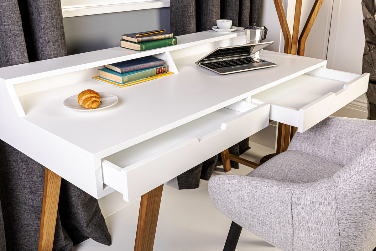 Lima Desk White | Writers Desk with storage | LivingZtyle.com