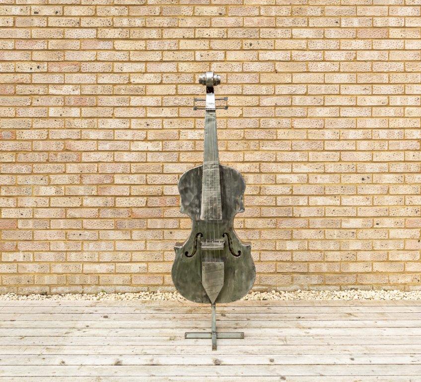 Double Bass, Metal Sculpture | Metal Instrument Sculpture Decor ...