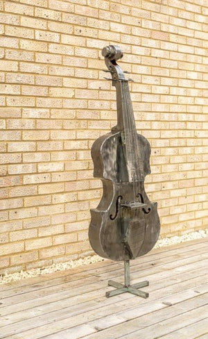 Double Bass, Metal Sculpture | Metal Instrument Sculpture Decor ...