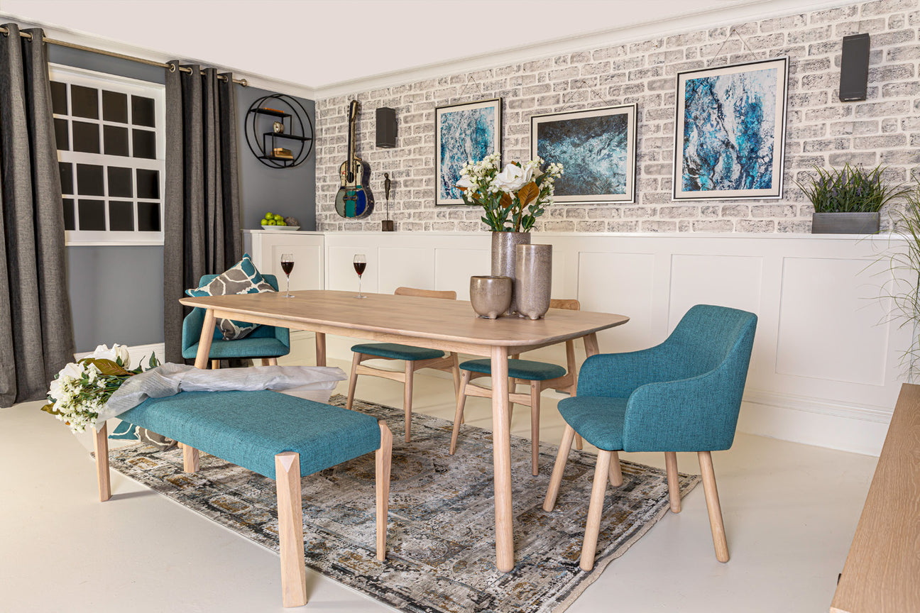 Tiber 6-8 Seat Dining Table, Rubberwood – LivingZtyle.com