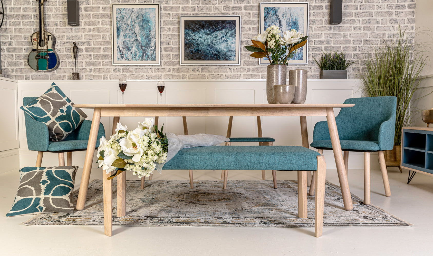 Tiber 6-8 Seat Dining Table, Rubberwood – LivingZtyle.com